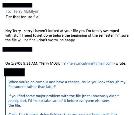 Tenure denial, seven years later - by Terry McGlynn